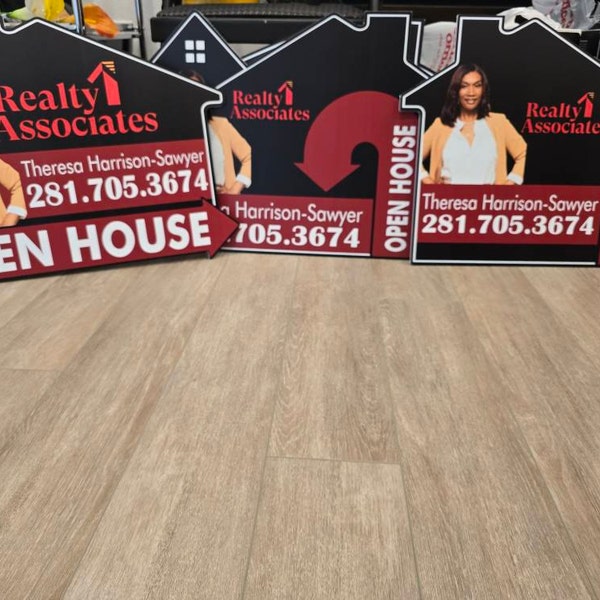 10 Pack Custom Open House Arrow Yard Sign 18" X 24", 2 Sided Add Your ...