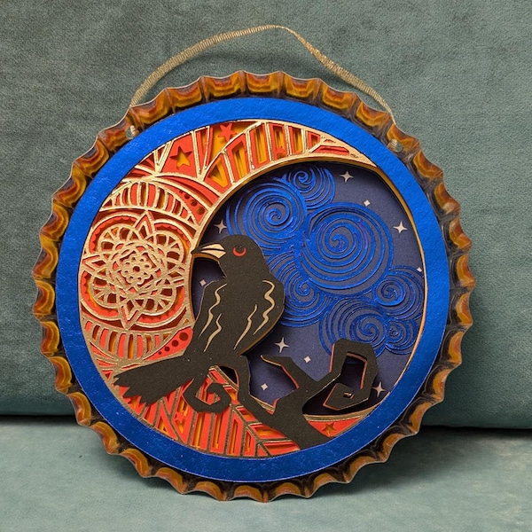 Raven and Moon Shadow Box Svg, Halloween Shadow Box, Fall Shadow Box ...