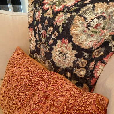 Blue and Cream Ballard Reva Pillow Cover Bamboo Lattice - Etsy