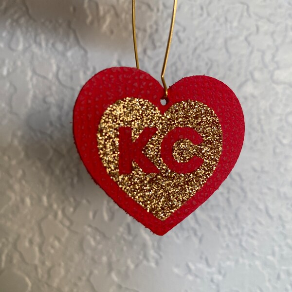 Kansas City Football Earrings | KC Football Genuine Leather Earrings ...