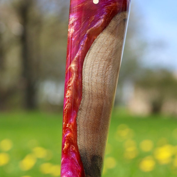 Knife Scales Hybrid Stabilized Maple Burl & Alumilite Resin Cobalt Blue ...