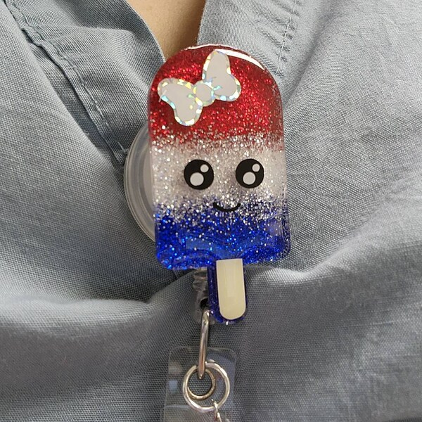 4th of July Popsicle Badge Reel, Retractable Badge Reel, Nurse Badge ...