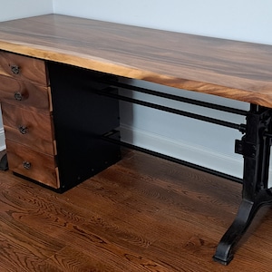 Crank Base 28"-41" Cast Iron Table Legs - Adjustable Crank Table Base ...