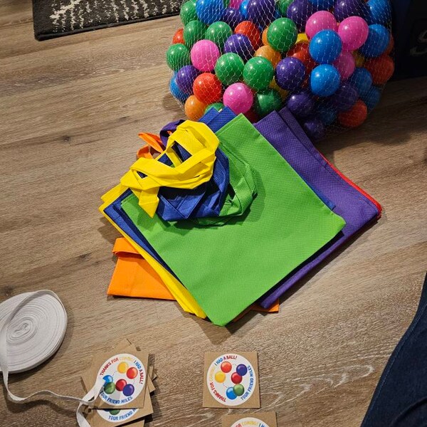 Ball Pit Stickers, Kids Bouncy Ball Labels, Ball Birthday Party, Party ...