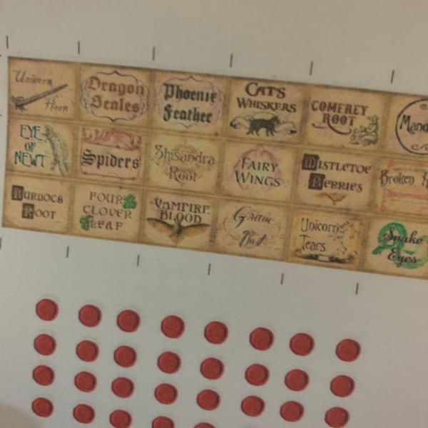 18 Miniature Magic Halloween Labels - With 32 Sealing Wax - Fantasy ...