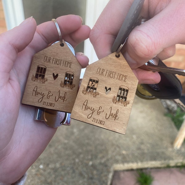 First Home Keyring, First Home, House Keyring, Housewarming Gift ...