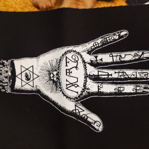 Palmistry Patch // Occult Art Printed on Canvas for Jackets Patches and ...