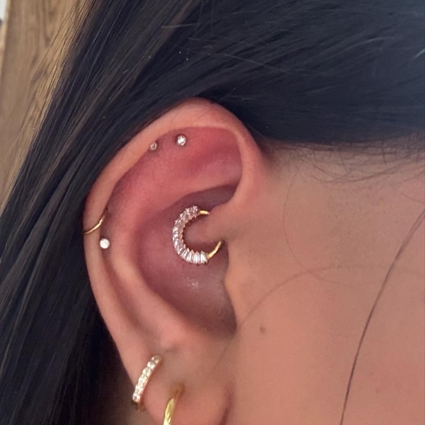 Angel Wings Piercing (single) Mix Marquise Cz Piercing, 925 Sterling ...