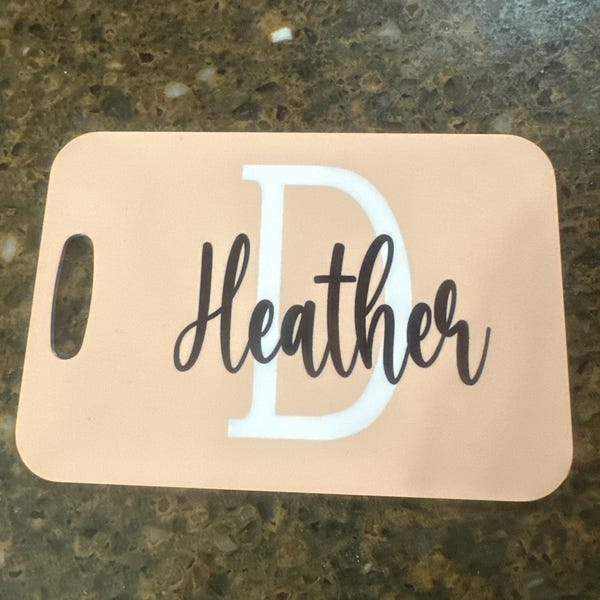 Initial Bag Tag, Monogram Travel Luggage Tag, Personalized Monogram Bag ...