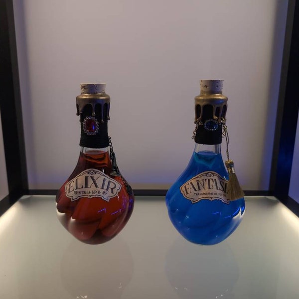 FINAL FANTASY Inspired FANTASIA Potion Bottle With Magical Swirling ...