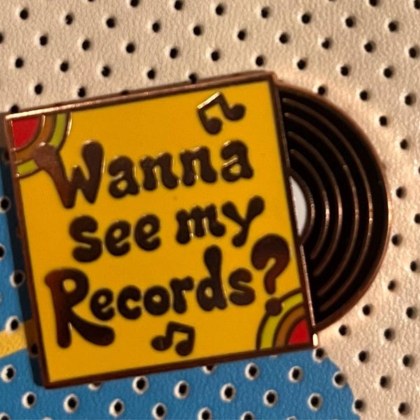 Record Collector Retro Enamel Pin - Etsy