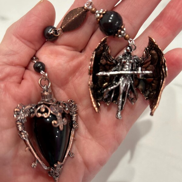 Ornate Chamber Pendulum, With Herkimer Like Diamondl, Unique Pendulum ...