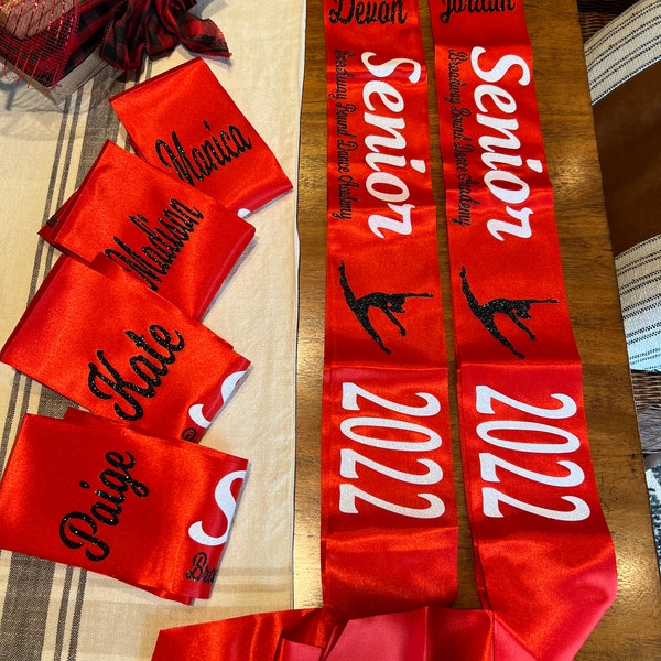 Senior Dance Sash W/wording Below Senior Customizable - Etsy