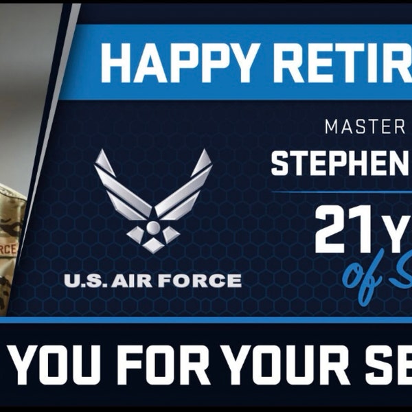 US Air Force Retirement Banner | Waterproof Vinyl - Etsy