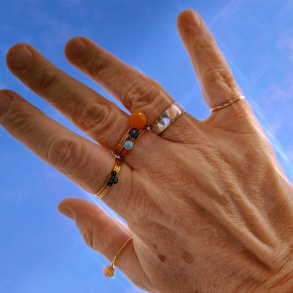 Solar System Ring Set Gold Plated, Planets, Stacking Rings - Etsy