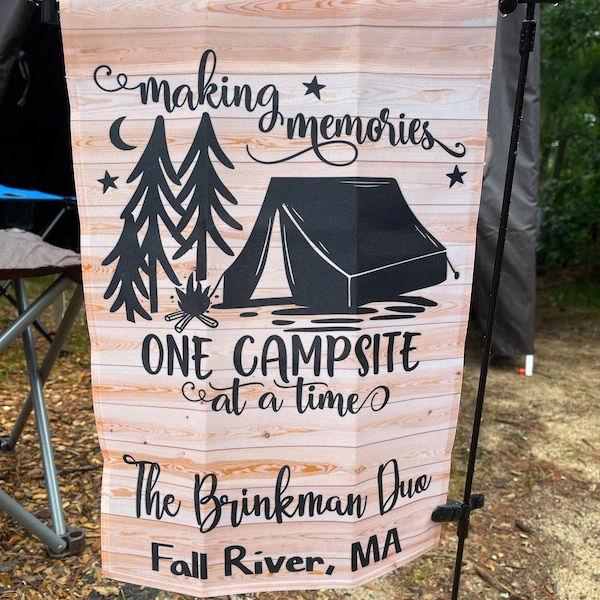 Personalized Camping Flag, Garden Flag, Camping Flag, Camper Flag ...