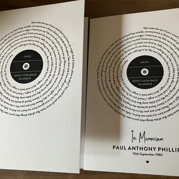 Personalized Music Lyric Card – Custom Wedding, Anniversary or ...