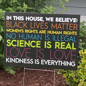 5 PACK: We Believe Yard Sign Black Lives Matter, Womens Rights, LGBTQ ...