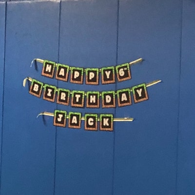 Video Game Inspired Birthday Banner Instant Download Block Game ...