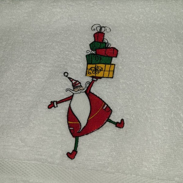 Cartoon Santa Claus With Gifts Machine Embroidery Design - 3 Sizes - Etsy