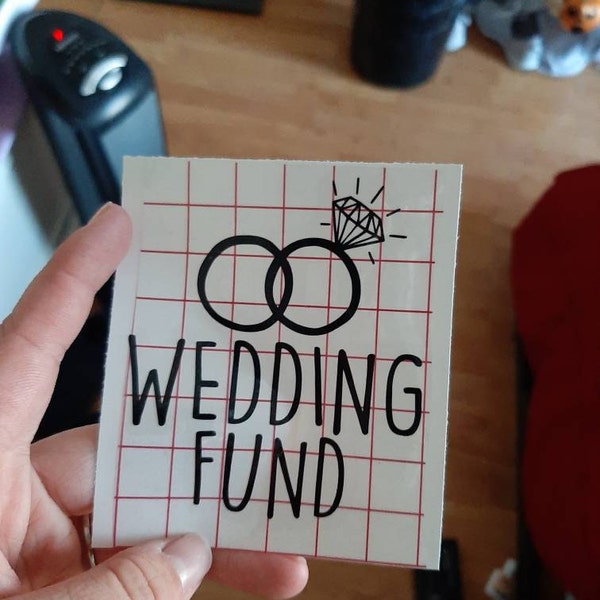 Wedding Fund Sticker - Sticker, Label, Decal for Money Jar - Wedding ...