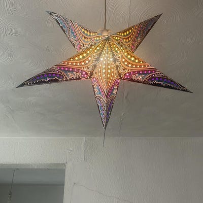 Prosecco Star Lantern White Paper Christmas Star Hanging Star Lantern ...