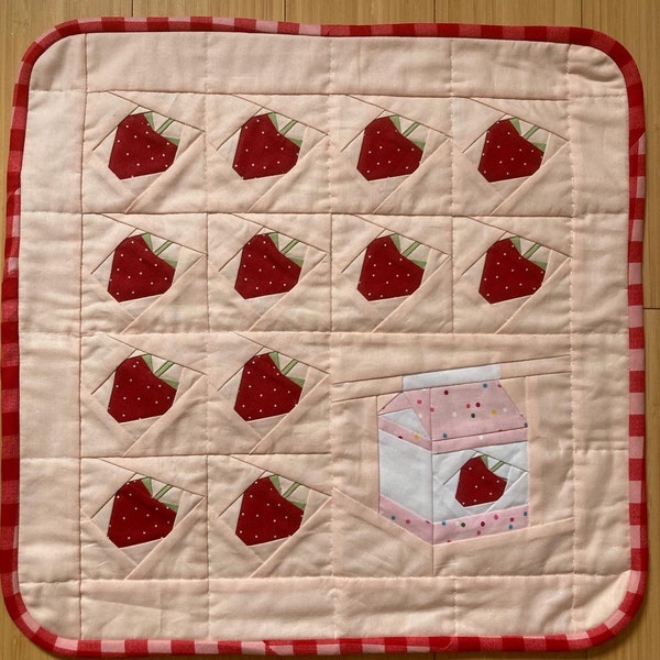 Strawberry Milk Carton Paper Piecing Pattern, PDF - Etsy