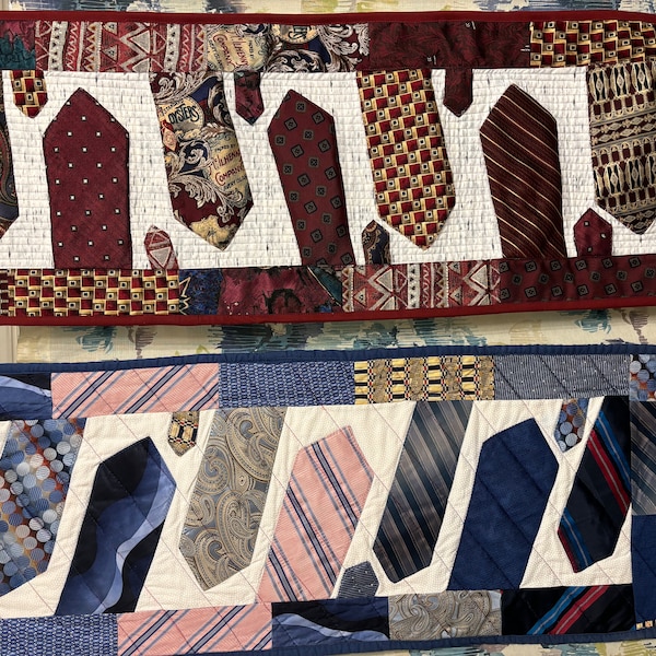 PDF Pattern Rectangular 8 Necktie Quilt Table Topper Runner - Etsy