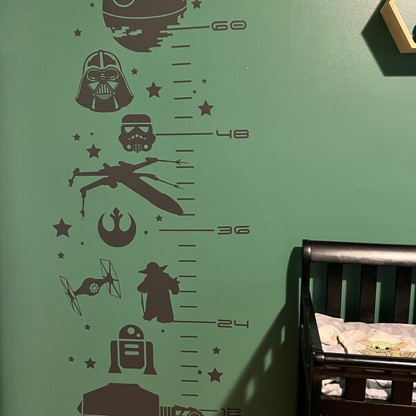Star Wars Inspired Grow Chart Decal, Child Growth Chart, Mandalorian ...