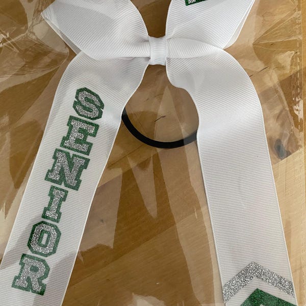 Cheer Game Day Long Tail Hair Bow, Personalized With Your Team Colors ...