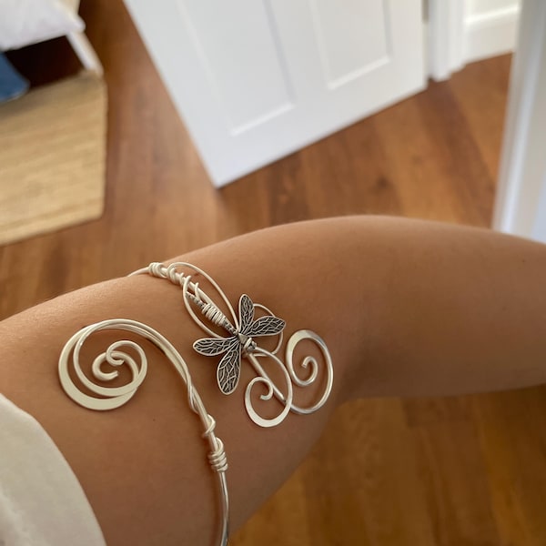 Silver Ivy Leaf Bracelet, Handmade Forest Vine Cuff Bangle, Elven ...