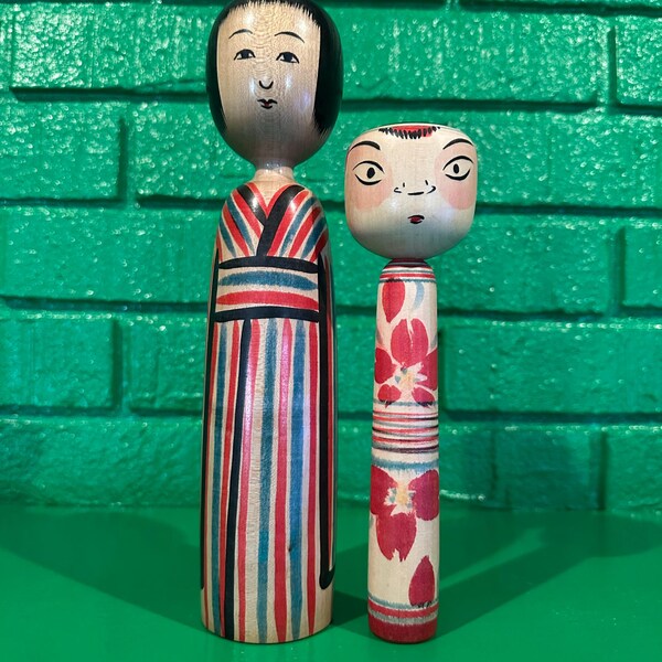 Traditional NOJI Tadao Tsuchiyu Kokeshi Dolls 18.5 Cm / 7.3" Free ...