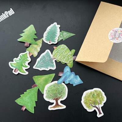 Forest Stickers, Green Trees Stickers, Greenery Planner Stickers ...