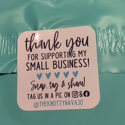 Thank You for Supporting My Small Business Stickers, Snap Tag Share ...