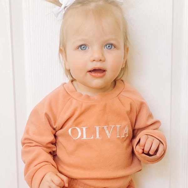 Personalized Embroidered Baby Toddler Sweatshirt and Sweatpants - Etsy