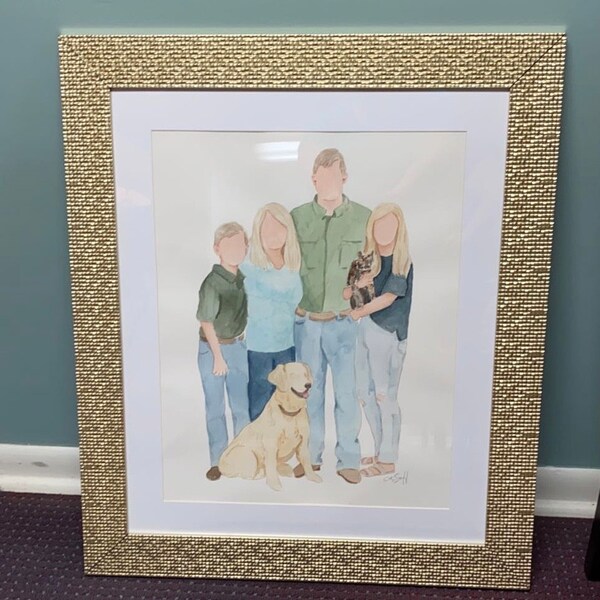 Custom Faceless Family Portrait | Hand-painted Watercolor Art ...