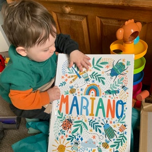 BUGS NAME A4-A3 PRINT Beetle Name Art Nursery Wall Art Cool Name Art ...