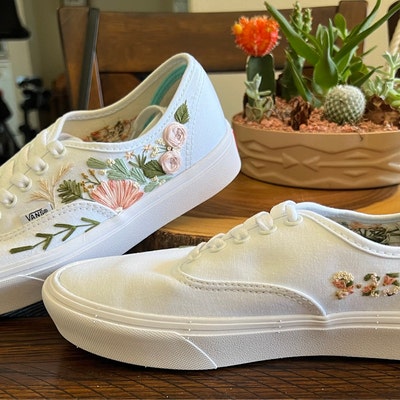 Custom Embroidered Vans Shoes by Hand to Order, Personalized Embroidery ...