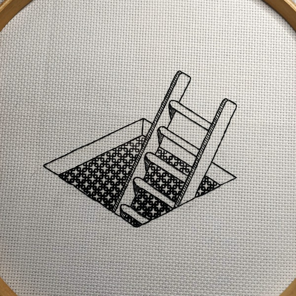 Blackwork Embroidery Pattern - Ladder Embroidery Pattern - Unique ...