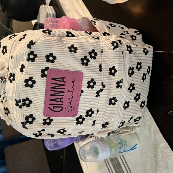 Faux Leather Personalized Name Patch, Adhesive Patch, Personalized Leather Patch, Beanie Patch ...