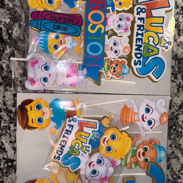 Friends Cake Topper, Lucas &, Friends, Crayon, Baby, One, First ...