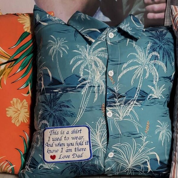 Personalised Memory Embroidery Bereavement Patch for a Memory Pillow ...