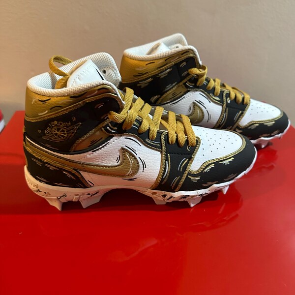 Custom Hand Painted Jordan 1 Lacrosse Cleats - Etsy