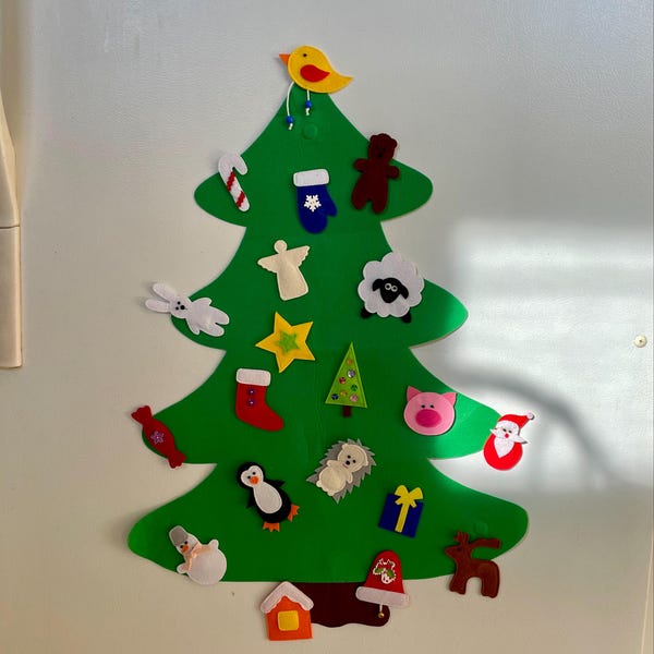 Felt Christmas Tree With Magnets, Toddler Toys With Christmas Ornaments ...
