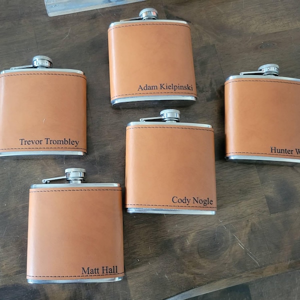 Personalized Flask for Men, Leather Flask, Flask Personalized, Flask ...