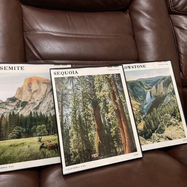 Set of 6 National Parks Rocky Mountain Print Yosemite Yellowstone Grand ...