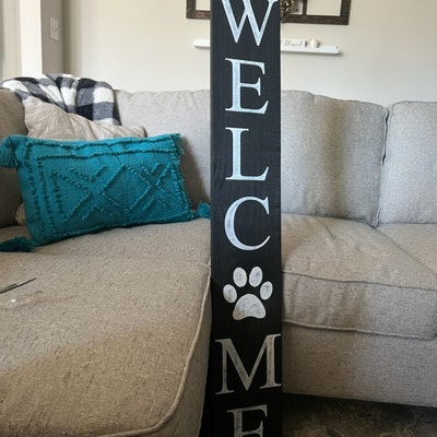 WELCOME SIGN With Pet's Paw, WELCOME Sign, Front Door Sign, Pet Sign ...