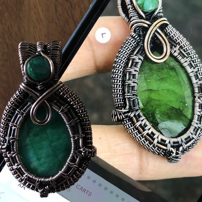Faceted Zambian Emerald Copper Pendant Copper Wire Wrapped Pendant ...