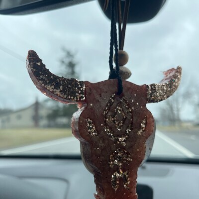 Glitter Bull Skull Car Freshie Bull Skull Car Freshy Bull Car Freshy ...