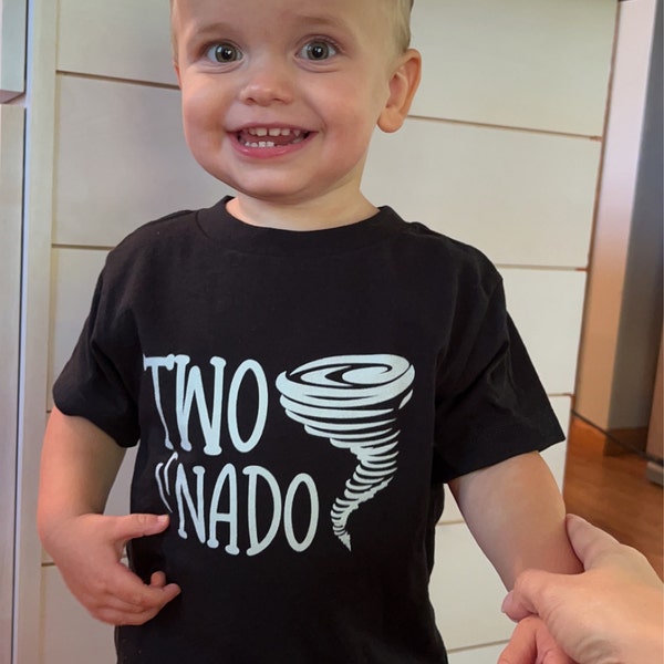 Two-nado Birthday Boy on Black Shirt - Second Birthday Boy T Shirt, 2nd ...